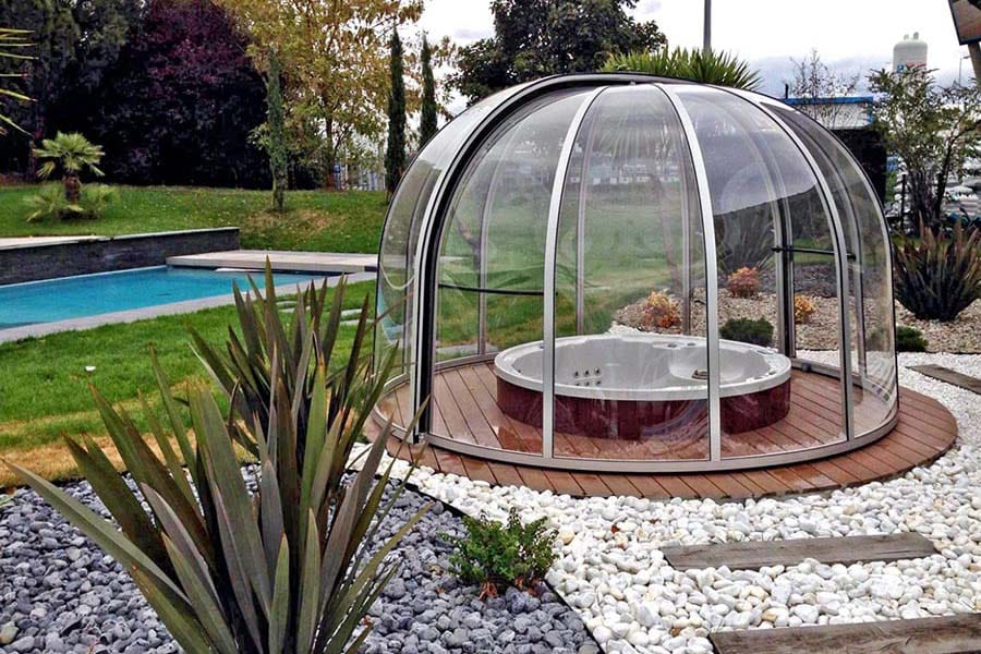 gläserne Hot Tub Überdachung - inklusive Montage